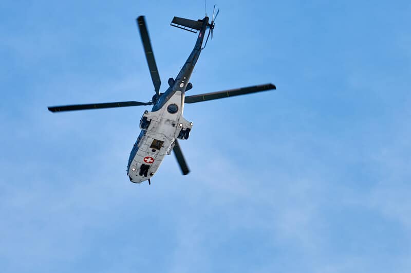 Swiss army helicopters water to drought stricken animals